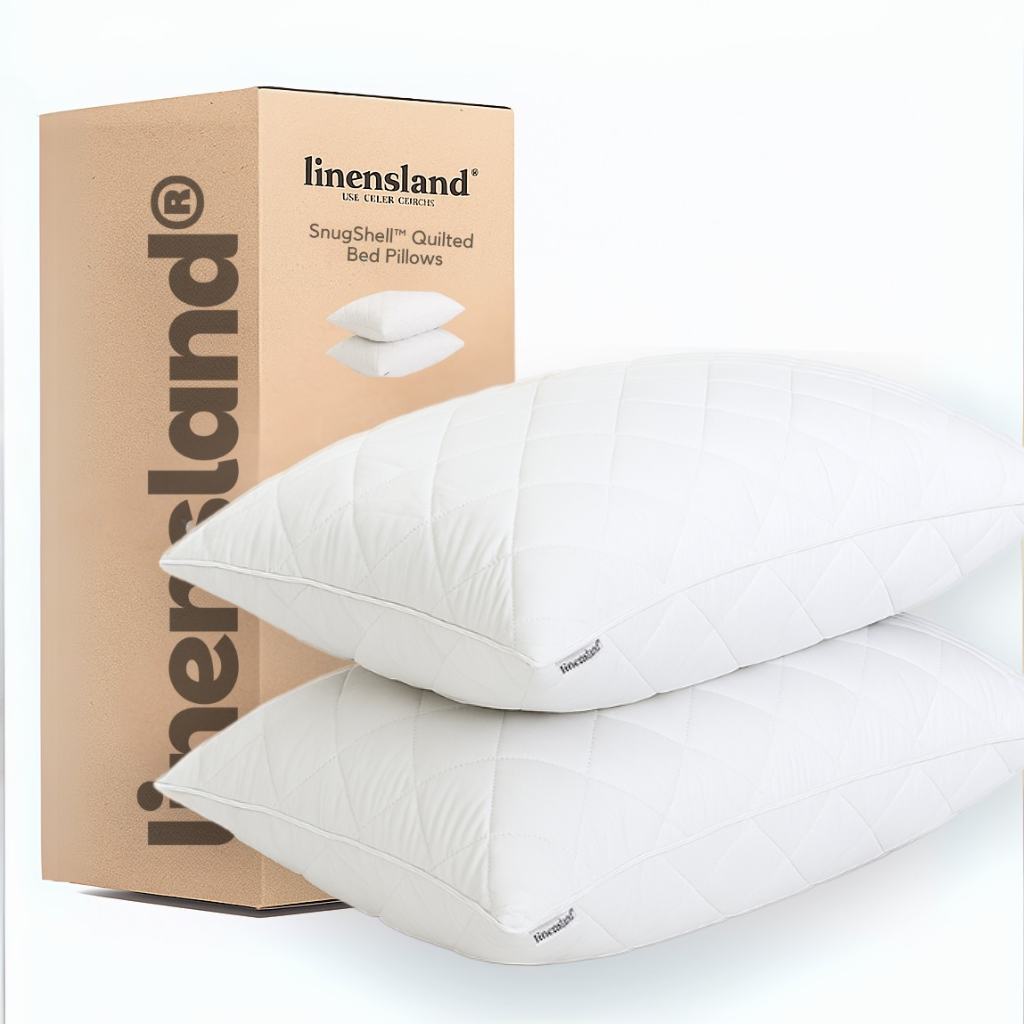 SnugShell™ Quilted Bed Pillows (Pack of 2) – linensland